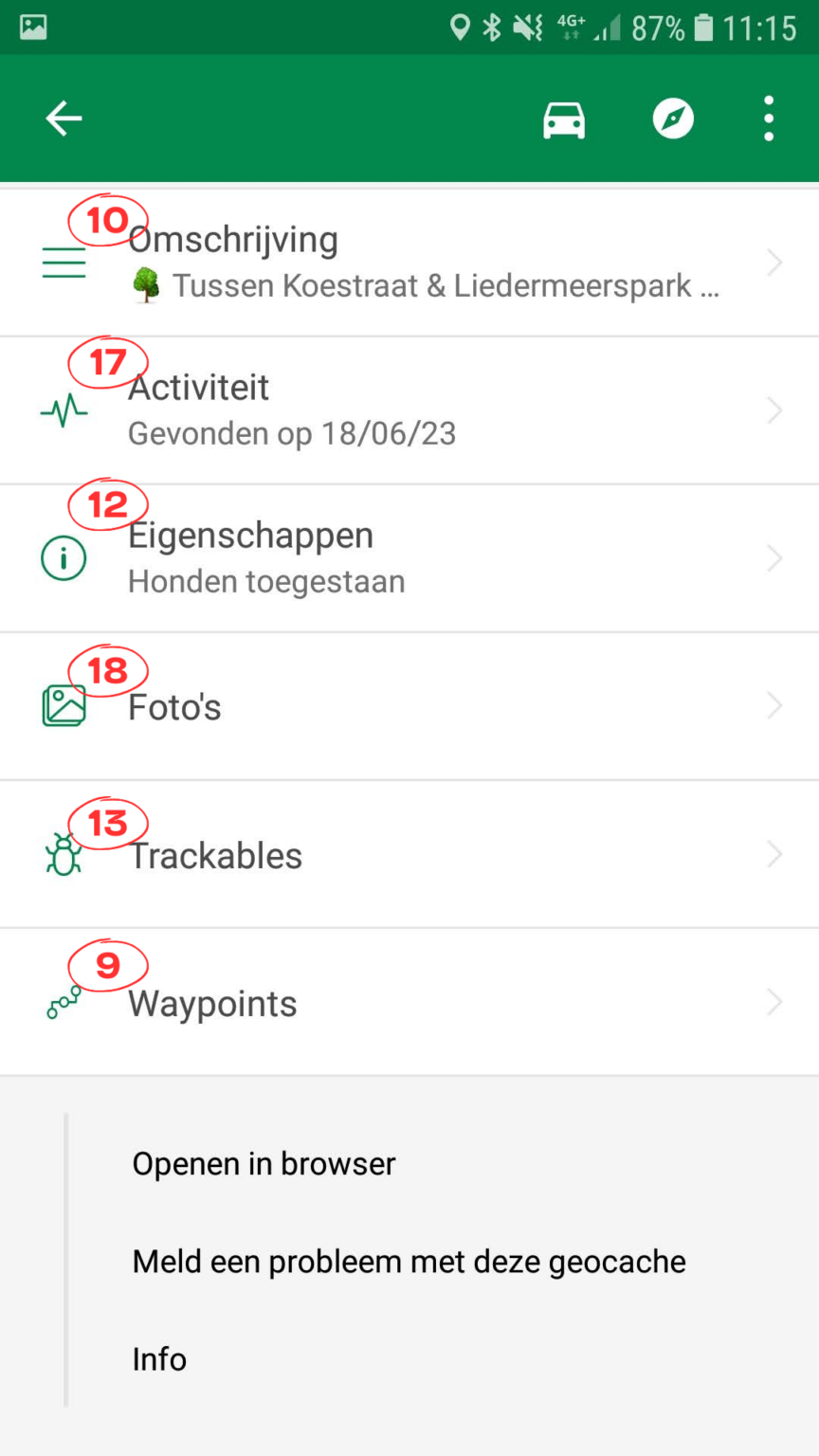 Geocachepagina - Welke info vind je op een geocache pagina?